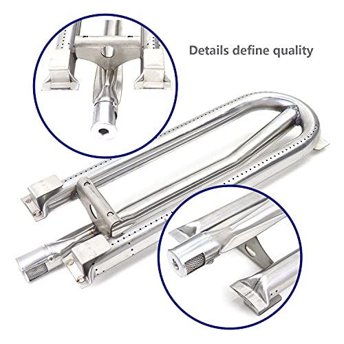 Zemibi 19 1/8 x 6 Inch Burner Tubes, Burner Gas Grill Replacement for Brinkmann 810-8905-S, 810-8907-S, Charmglow 810-8905-S, 810-8907-S, 3 Pack Stainless Steel Pipe Center-Fed Grill Burner