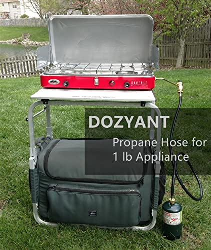 DOZYANT 4 Feet Propane Torch Extension Hose for Propane Tree Distribution Tree Post Assembly 1" x20 Male Throwaway Cylinder Thread - T and Y Connector