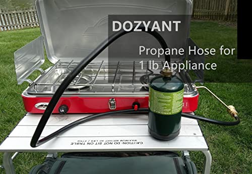 DOZYANT 4 Feet Propane Torch Extension Hose for Propane Tree Distribution Tree Post Assembly 1" x20 Male Throwaway Cylinder Thread - T and Y Connector