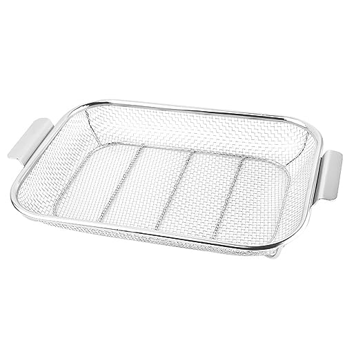 Worparsen Grill Basket for Outdoor Grill Stainless Steel Fry Basket,Stainless Steel Perforated Grill Baskets for Grilling Veggies Seafood and Meats Heating Holes Grilling Roasting BBQ Basket Stainle