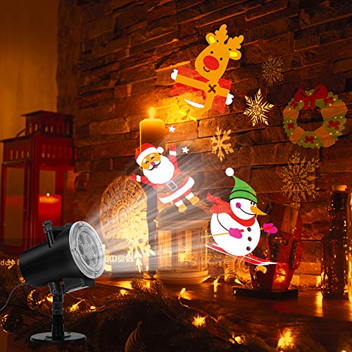 Elec3 Christmas Holiday Led Projection Light 12W, 16 Slides Projector Light Waterproof with RF Romote Used for Home Party Holidays Halloween Decoration