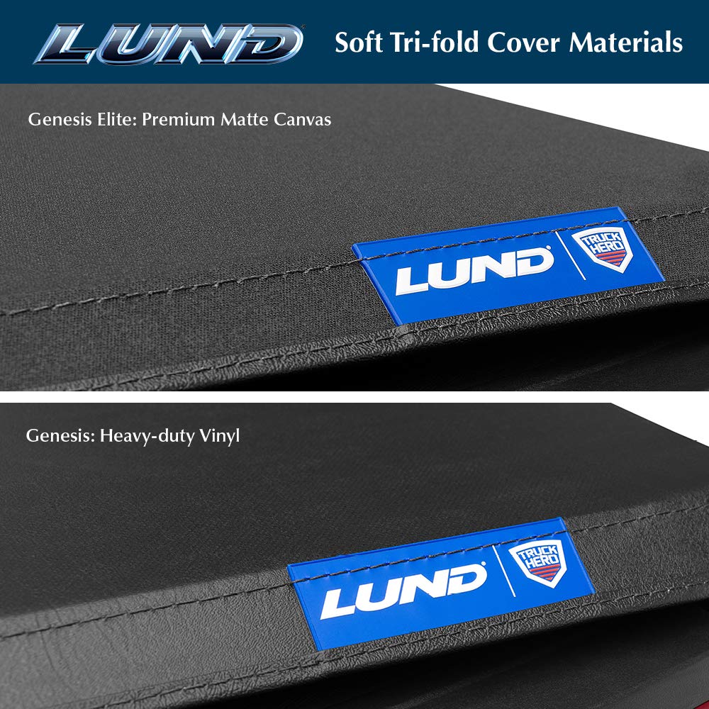 Lund Genesis Tri-Fold Soft Folding Truck Bed Tonneau Cover | 95064 | Fits 2009 - 2018, 2019 - 2020 Classic Dodge Ram 1500 6' 6" Bed (78")