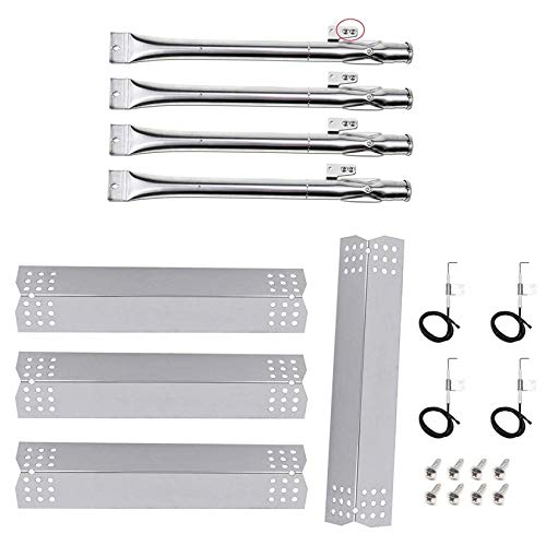 Grill Repair Kit for Nexgrill 720-0830H, 720-0783E, Kenmore 720-0830A, 122.33492410 Replacement Parts, Stainless Steel Burner Tubes, Heat Plates and Igniter Electrodes for BHG Grill 720-0783H, 4 Pack