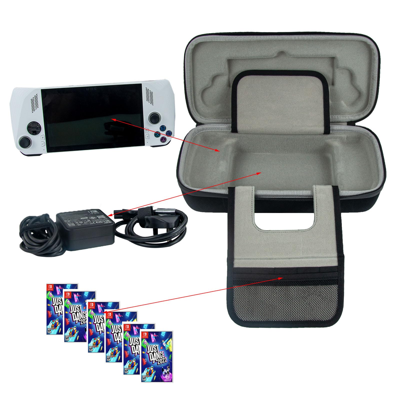 Hzycwgone Hard Case Bag for ASUS ROG Ally 7" 120Hz Gaming Handheld,ROG Ally Stand Carrying Case with Extra Room for Cable,Charger & Cards