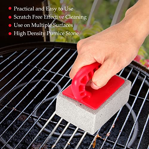 LYIGEOL Grill Griddle Cleaning Brick Block, BBQ Grill Cleaner Block with Handle,Magic Cleaning Stone Scraper, Scrubbing Pumice Stone for Blackstone,Pool,Tile, Oven,Toilet (Pack of 4)