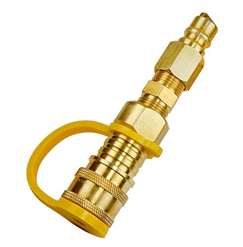 DOZYANT 3/8 Inch Natural Gas Quick Connect Fittings,LP Gas Propane Hose Quick Disconnect Kit, 100% Solid Brass