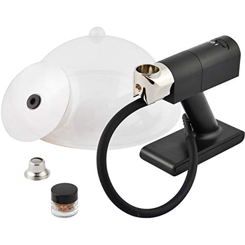 Portable Smoke Infuser Gun with Wood Chips, Hose, Dome and Drinking Lid - Handheld Electric Smoker Machine for Cocktail Drink, Whiskey, Outdoor BBQ, Meat, Pizza and Food Cooking