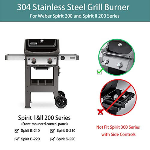 Weber Spirit Grill Replacement Parts, 7635 Weber Spirit Flavorizer Bars 15.3 Inch Weber Flavorizer Barsand 69785 Burner for Weber Spirit I & II 200 with Front Control, Spirit E210, E220, S210, S220