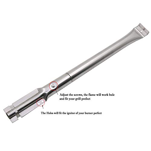 Hisencn Stainless Steel Burner Pipe Tube, Heat Plate Shield Tent, Igniter Electrode Repair KIT Replacement for Kitchen Aid 720-0733A, 720-0745, 720-0745B 4 Burner Gas Grill Models
