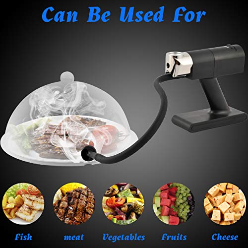 Portable Smoke Infuser Gun with Wood Chips, Hose, Dome and Drinking Lid - Handheld Electric Smoker Machine for Cocktail Drink, Whiskey, Outdoor BBQ, Meat, Pizza and Food Cooking