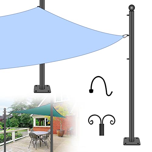 Sun Shade Sail Poles Can Be Used to Hang Shade Canvas, Holiday Lights, Canopy Awning, Flags Length After Assembly is 265 cm / 104.33 inch