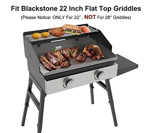 Upgraded Griddle Wind Screen for Blackstone Griddles 22 Inch, Wind Guard and Warming Rack Replacement Parts for Blackstone Griddle Accessories