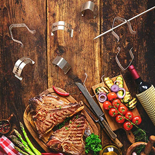 8 Pieces 2 Styles Probe Holder Clip Meat Grill Temp Probe Clip Barbecue Universal A Style Design Probe Holder, Single and Three Hole for Ambient Thermometer Temperature Readings Grill Ovens