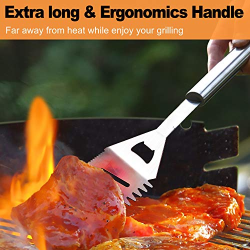 Anpro Grill Kit, Grill Set, Grilling Utensil Set, Grilling Accessories, BBQ Accessories, BBQ Kit, BBQ Grill Tools,Smoker, Camping, Kitchen, Stainless Steel, 21 Pcs,Grilling Gifts for Fathers Day