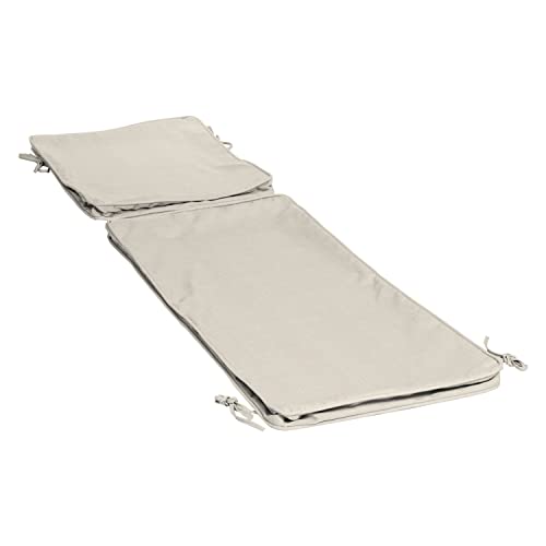Arden Selections ProFoam Performance Outdoor Chaise Lounge Cushion 46 x 21, Sand Cream