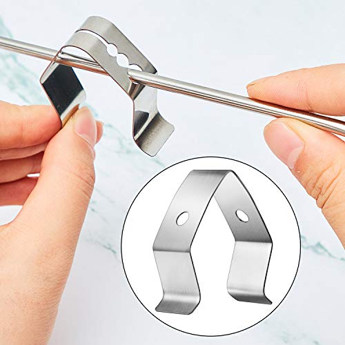 8 Pieces 2 Styles Probe Holder Clip Meat Grill Temp Probe Clip Barbecue Universal A Style Design Probe Holder, Single and Three Hole for Ambient Thermometer Temperature Readings Grill Ovens
