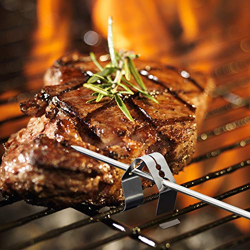 8 Pieces 2 Styles Probe Holder Clip Meat Grill Temp Probe Clip Barbecue Universal A Style Design Probe Holder, Single and Three Hole for Ambient Thermometer Temperature Readings Grill Ovens