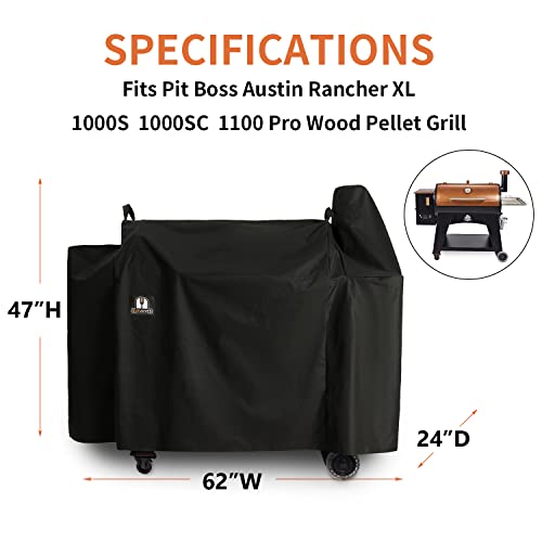 SUPJOYES Grill Cover for Pit Boss Austin XL, Rancher XL Wood Pellet Grill, Pit Boss 1000/1100 Series Grill Cover, Heavy Duty Waterproof Pit Boss Smoker AccessoriesâŚ