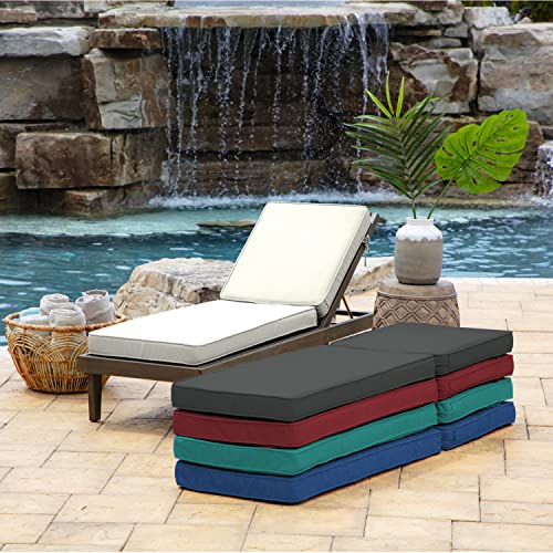 Arden Selections ProFoam Performance Outdoor Chaise Lounge Cushion 46 x 21, Sand Cream