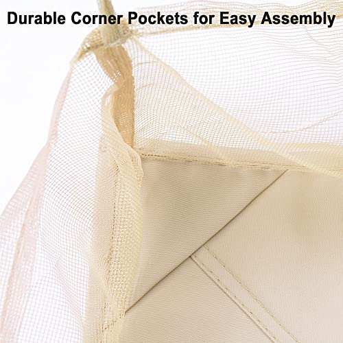 Yescom 12'x12' Canopy Top Replacement Beige for 2-Tier Harbor Gazebo GFS01250A Patio Cover Y01212T01