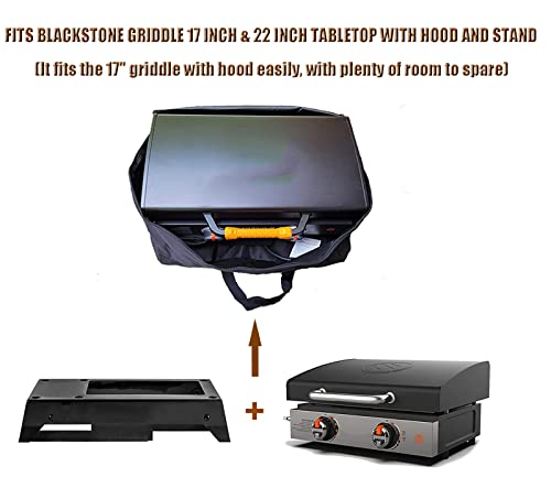 Tabletop Griddle Carry Bag for Blackstone Griddle 22'' & 17'' Tabletop w/ Hood & Stand, 5035 Blackstone 22'' Portable Griddle Carry Bag, Heavy Duty Waterproof Blackstone Cover Accessories Replacement