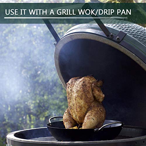KAMaster Beer Can Chicken Holder Turkey Rack Big Green Egg Accessories Vertical Chicken Roaster Chicken Rack Roaster Chicken Roasting Stand Chicken Holder for Weber Big Green Egg Accessories (L+S)
