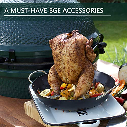 KAMaster Beer Can Chicken Holder Turkey Rack Big Green Egg Accessories Vertical Chicken Roaster Chicken Rack Roaster Chicken Roasting Stand Chicken Holder for Weber Big Green Egg Accessories (L+S)