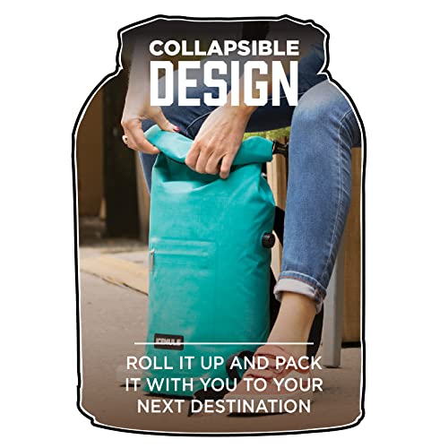 ICEMULE Jaunt Large Collapsible Backpack Cooler β Hands Free, 100% Waterproof, 24+ Hours Cooling, Soft Sided Cooler for Hiking, Camping, Fishing & Picnics, 15 Liter, Fits 15 Cans + Ice, Devoe