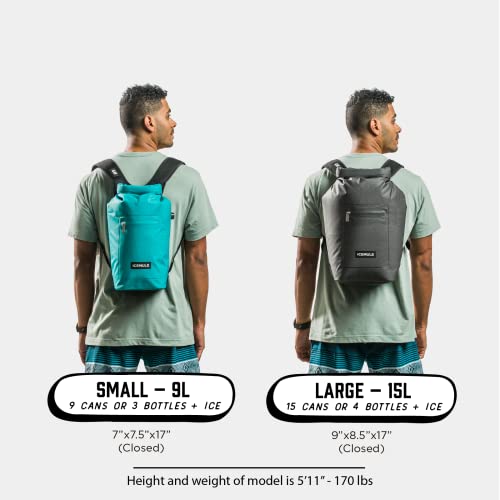 ICEMULE Jaunt Large Collapsible Backpack Cooler β Hands Free, 100% Waterproof, 24+ Hours Cooling, Soft Sided Cooler for Hiking, Camping, Fishing & Picnics, 15 Liter, Fits 15 Cans + Ice, Devoe