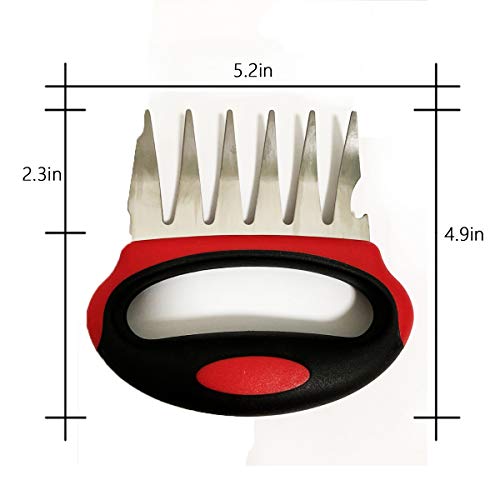 SCN Bear Claws Meat Shredder-BBQ Claws Stainless Steel Fork Set For Shredding Pulling Lifting Pork Chicken Beef With Heat Insulated Handel Set of Two Barbecue Grilling Tool