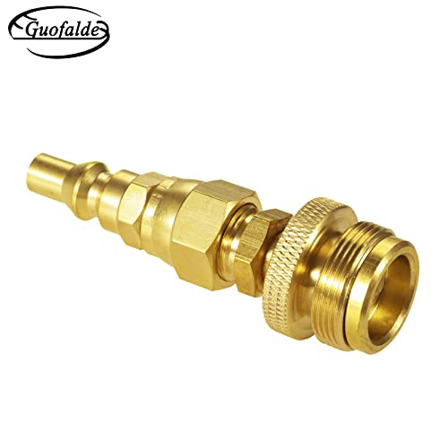 GUOFALDE 1Lb Propane Disposal Adapter Fitting with 1/4" Quick Connect Disconnect Plug,with 1/4’’ Male 1" x 20 Male Throwaway Cylinder Thread, for Convert Portable BBQ Grill, Bubby Heater