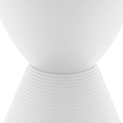 LeisureMod Boyd Modern Accent Side Table End Table Indoor and Outdoor Use, 16.75" H x 11.75" W x 11.75" D (White)