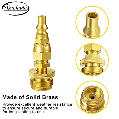 GUOFALDE 1Lb Propane Disposal Adapter Fitting with 1/4" Quick Connect Disconnect Plug,with 1/4’’ Male 1" x 20 Male Throwaway Cylinder Thread, for Convert Portable BBQ Grill, Bubby Heater