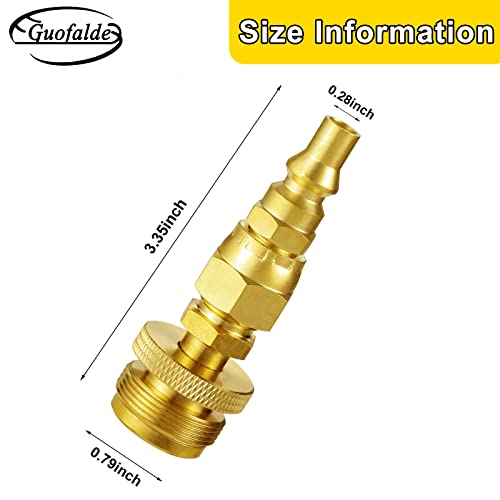 GUOFALDE 1Lb Propane Disposal Adapter Fitting with 1/4" Quick Connect Disconnect Plug,with 1/4’’ Male 1" x 20 Male Throwaway Cylinder Thread, for Convert Portable BBQ Grill, Bubby Heater