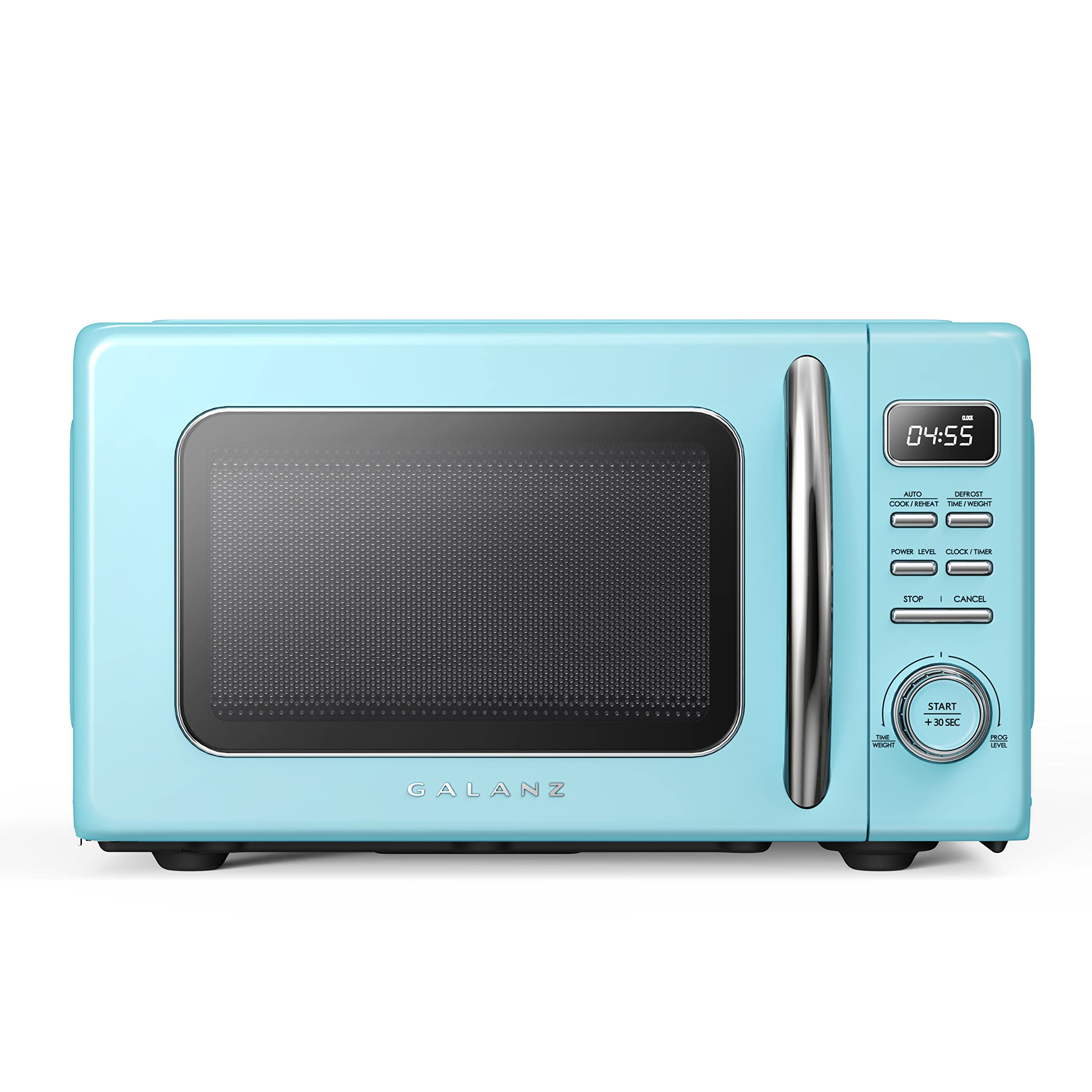 Galanz GLR31TBEER Retro Compact Refrigerator, 3.1 Cu FT, Blue & GLCMKZ07BER07 Retro Countertop Microwave Oven with Auto Cook & Reheat, Defrost, Quick Start Functions, 7 cu ft, Blue