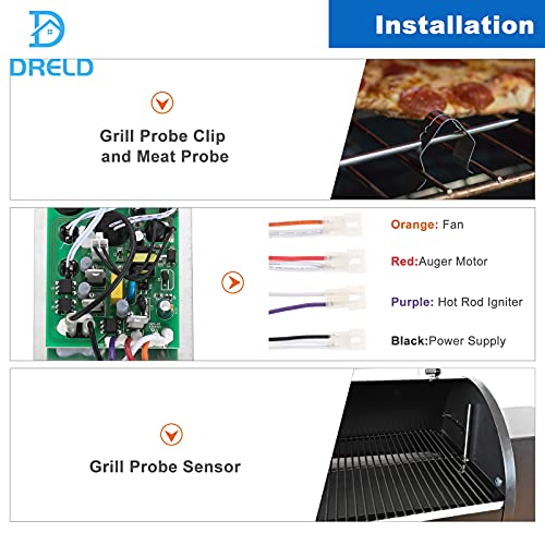 Digital Thermostat Kit Compatible with Camp Chef Wood Pellet Grills, with RTD Temperature Sensor and Dual Meat Probes