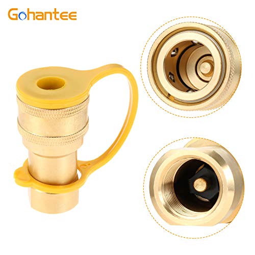 1/2" Gas Quick Connect Kit, Disconnect Connector with Male Insert Plug, Solid Brass 1/2 inch Natural Gas Propane Quick Connect Adapter