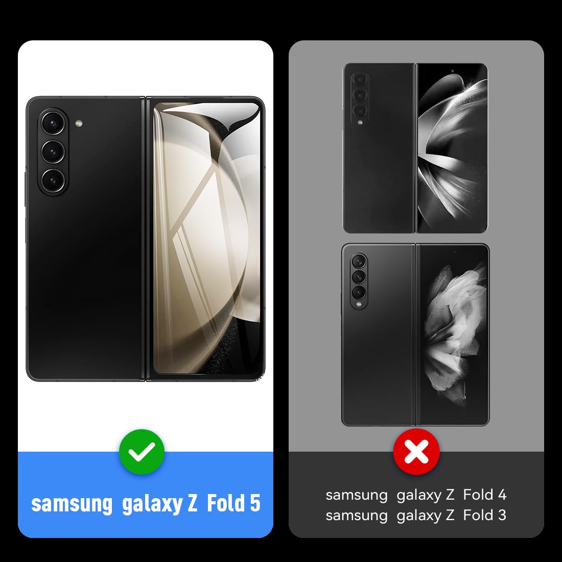 LEIAU for Samsung Galaxy Fold 5 Case: Luxury Genuine Leather case with Full Cover Hinge Protection & Screen Protector & Kickstand - Shockproof Protective Phone Case for Galaxy Z Fold 5 5G Blue
