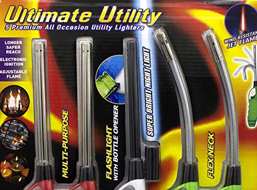 Multi-purpose Gas Utility Lighters for BBQ Kitchen Fireplace Grill (Pack of 5)