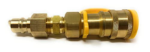 MI MADOL IMPORTS, LLC MADOL 3/8" Natural Gas Quick Connect Fitting [910-583] LP Gas Propane Hose Quick Disconnect Kit, 100% Solid Brass