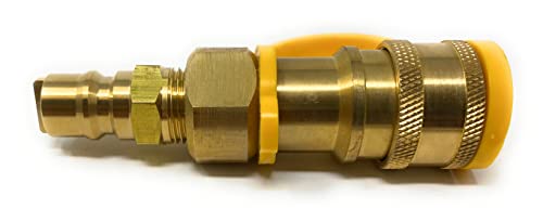 MI MADOL IMPORTS, LLC MADOL 3/8" Natural Gas Quick Connect Fitting [910-583] LP Gas Propane Hose Quick Disconnect Kit, 100% Solid Brass