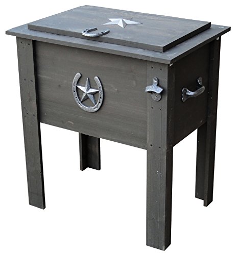 Leigh Country TX 93728 Cooler with Grey Wash Stain on Pine Wood, 54-Quart