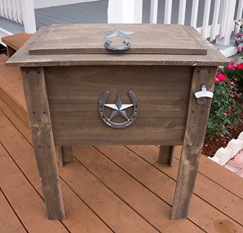 Leigh Country TX 93728 Cooler with Grey Wash Stain on Pine Wood, 54-Quart