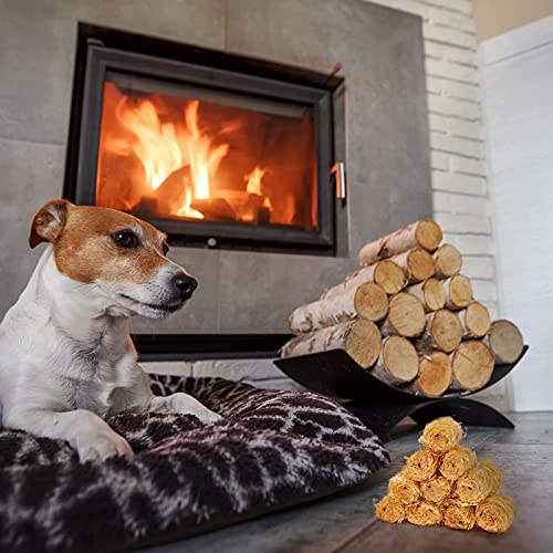 ECHSUM Wood Charcoal Fire Starter - 100Rolls, Fat Wood Firestarter for Firepit Stove Fireplace, Grill Camping Wood Fire Starter for Fatwood Sticks BBQ Survival