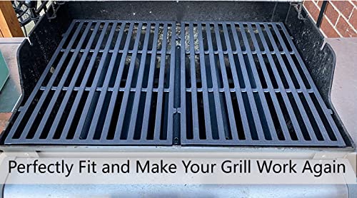 Leship 19.5 inch Cooking Grates Replace for Weber 7524, 7528, Weber Genesis 300 Series Genesis E310 E320 E330 S310 S320 S330 EP310 EP320 EP330 Grills, Cast Iron Grill Grates (19.5" x 12.9" Each)