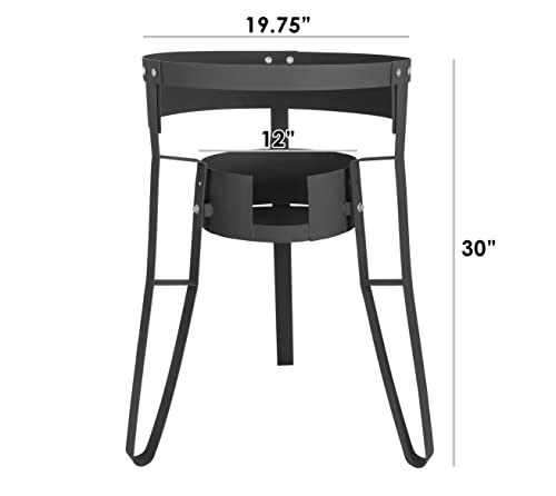 Concord 30" Powder Coated Steel Comal Stand with Stainless Steel Comal and Roadster Single Propane Burner. Great for Discada, Tacos, Street Vendor, Etc.…