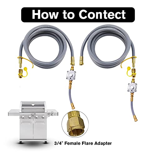 98523 10Ft 1/2" ID Natural Gas Conversion Kit,Propane to Natural Gas Conversion Kit,Natural Gas Hose and Nature Gas Regulator,Compatible with Monument Grills Model 41847NG and 77352NG
