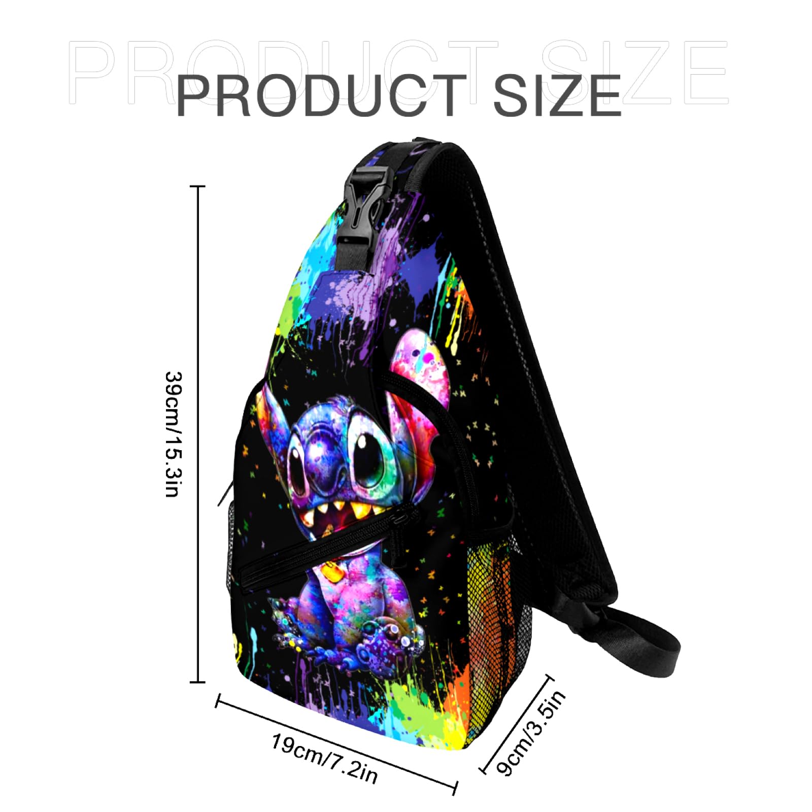 HOCHEPI Cartoon Crossbody Sling Bag Anime Casual Backpack With Keychain Chest Bag Daypack Purses For Women Men Adults Gifts