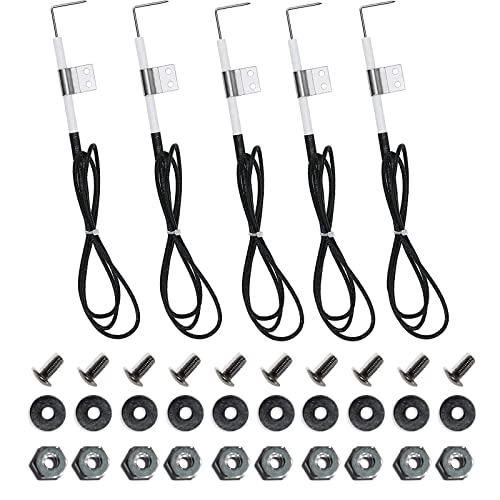 Hisencn Ignition Ceramic Electrode Replacement Parts for Home Depot Nexgrill 5 Burner 720-0888 720-0888N, 4 Burner 720-0830H 720-0830D, 720-720-0896B, 720-0898 Gas Grill, 5 Pack Igniters
