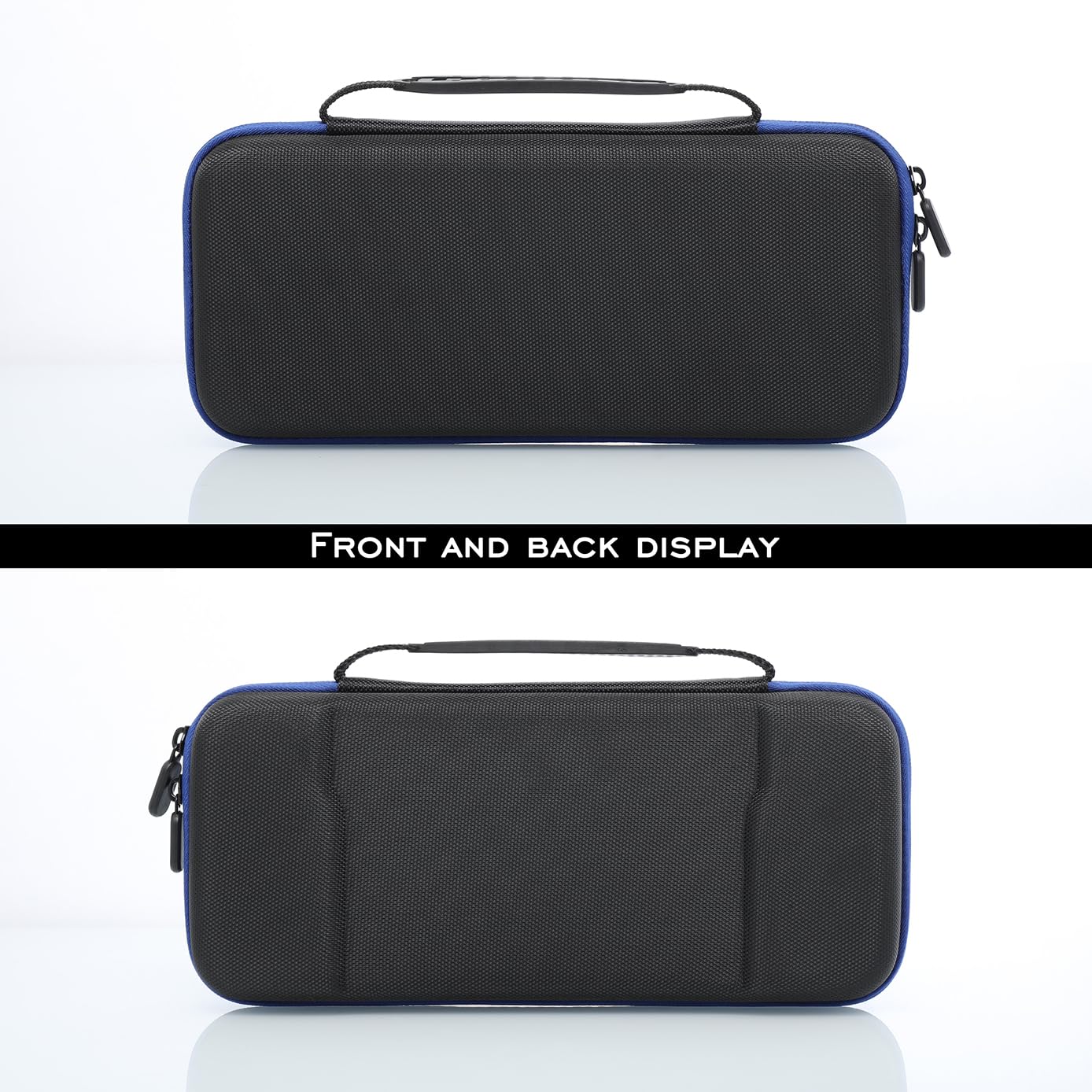 ADVcer Rog Ally Handheld Case, Waterproof EVA Hard Shell Flannel Soft Inner Protective Travel Case with Internal Transformable Game Console Stand, Double Zipper, Carrying Handle for Rog Ally 7" (Blue)